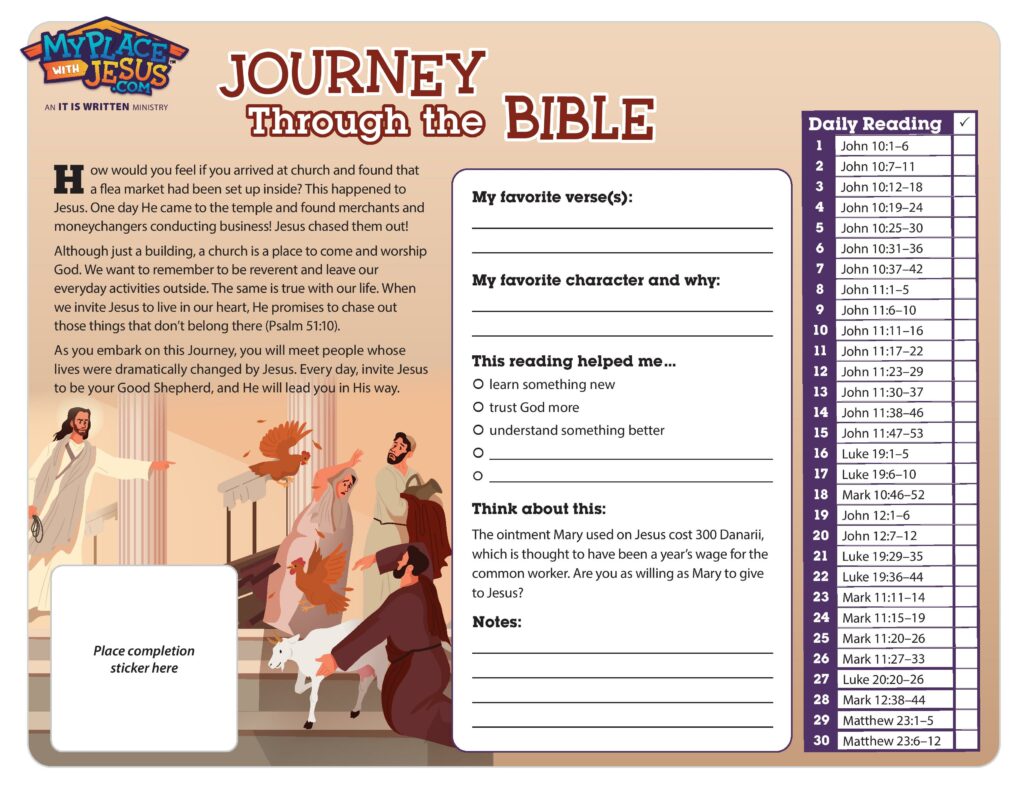Journey Through the Bible #8 – New Testament – My Place With Jesus